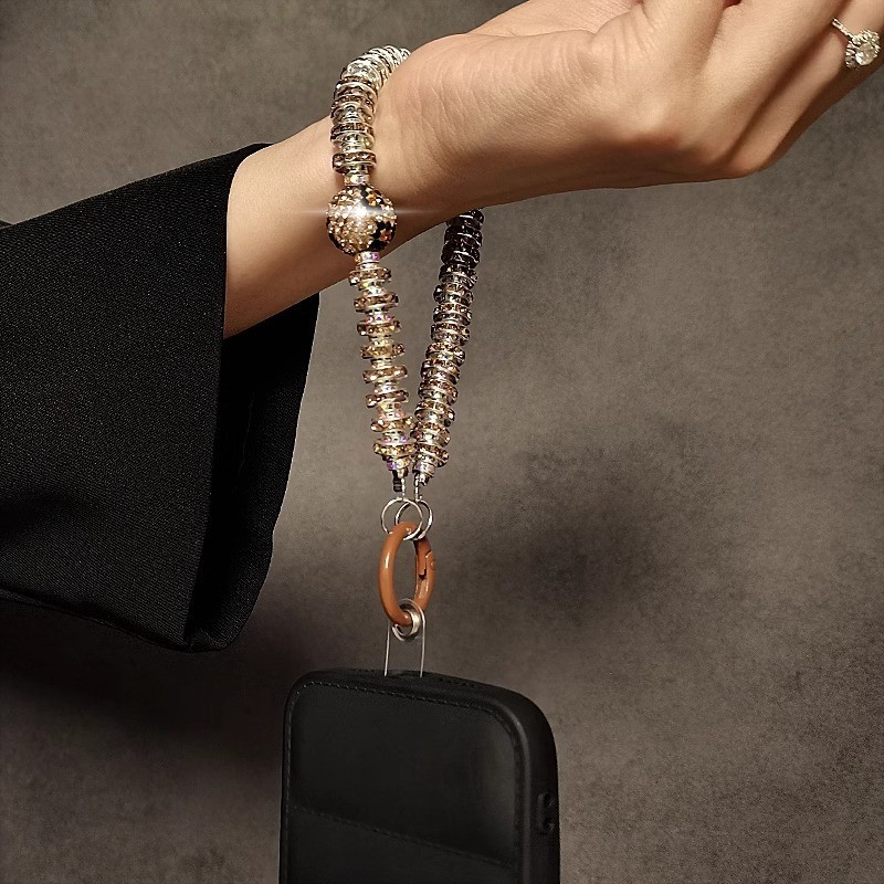 Colorful Pearl Rhinestone Mobile Phone Pendant Lanyard Wrist Rope Hand ...