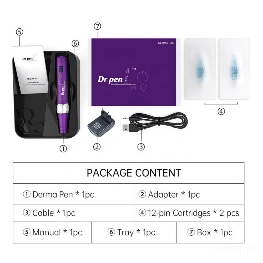 Dr.Pen Ultima X5-W Wireless Electric Dermapen Professional Stamp Design ...