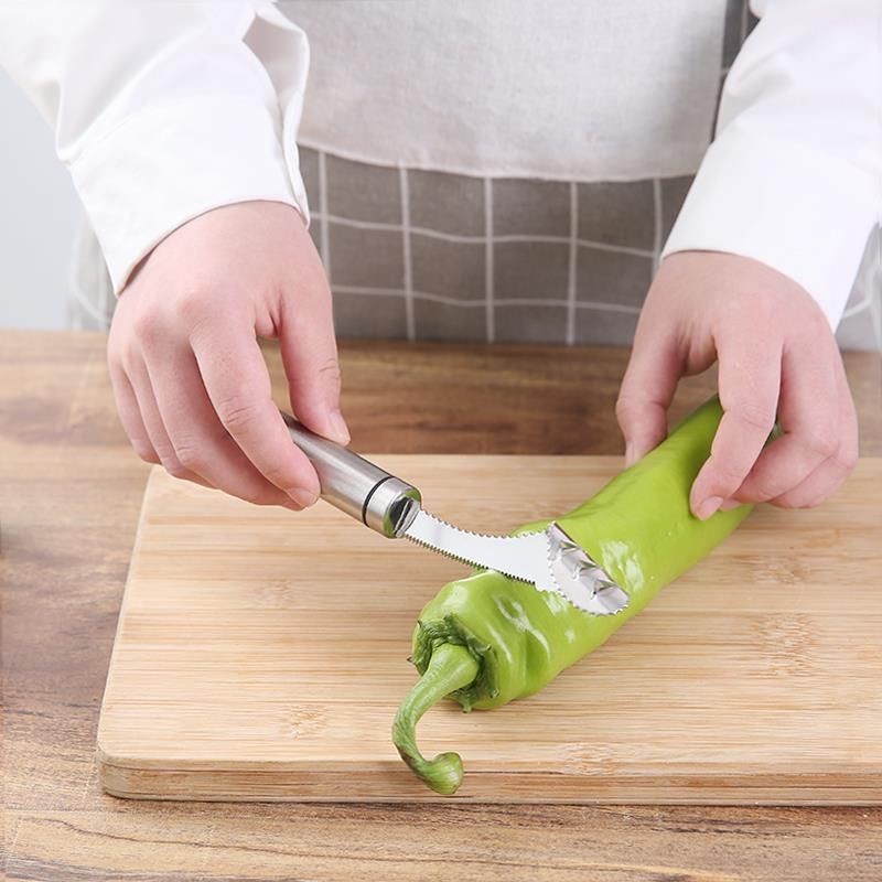 Stainless steel Vegetable Pepper Core Remover Barbecue Seed Coring Cut ...