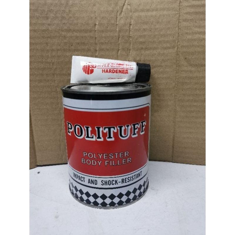 Polituff (pang masilya) polyester body filler with hardener 1 liter ...