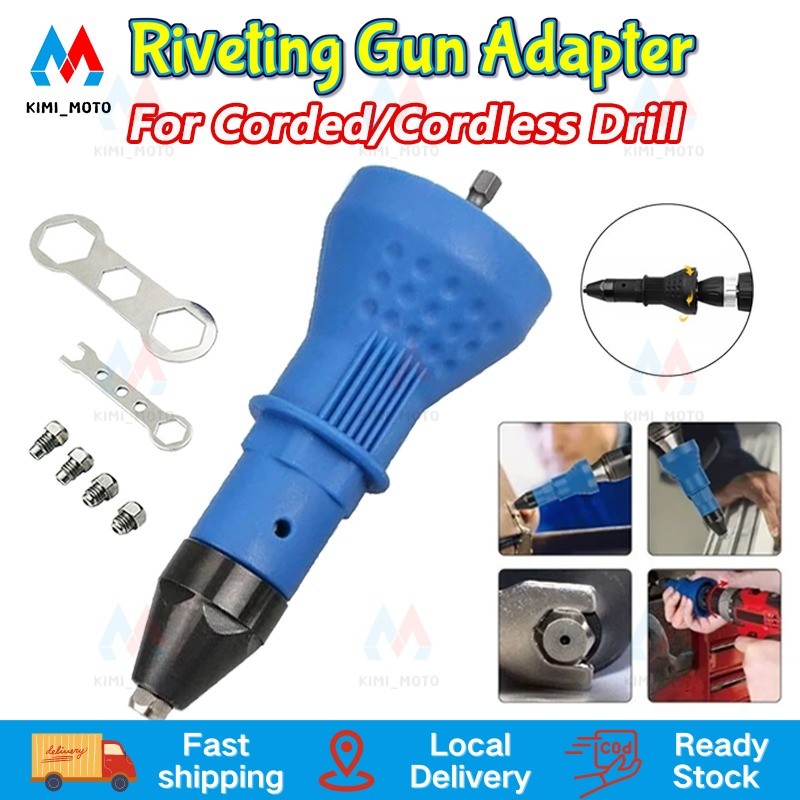 [COD]Electric Rivet Gun Adaptor Rivet Gun Rivet Stud Adapter Transfer ...