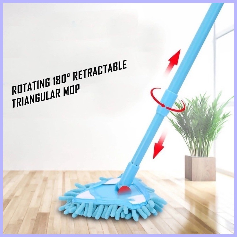 3 Colors Triangle Lazy Mop Cleaning Floor Retractable Glass Dust ...