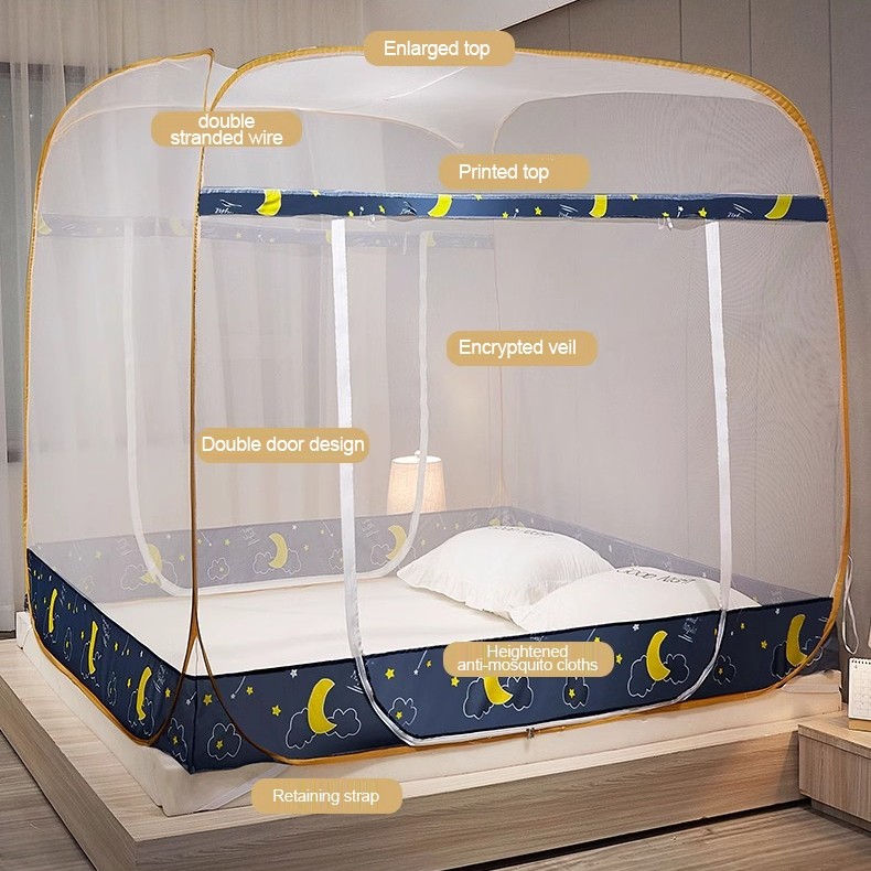 MC&HOME Auto-install Mosquito Net 2 Doors Foldable Fully Enclosed ...