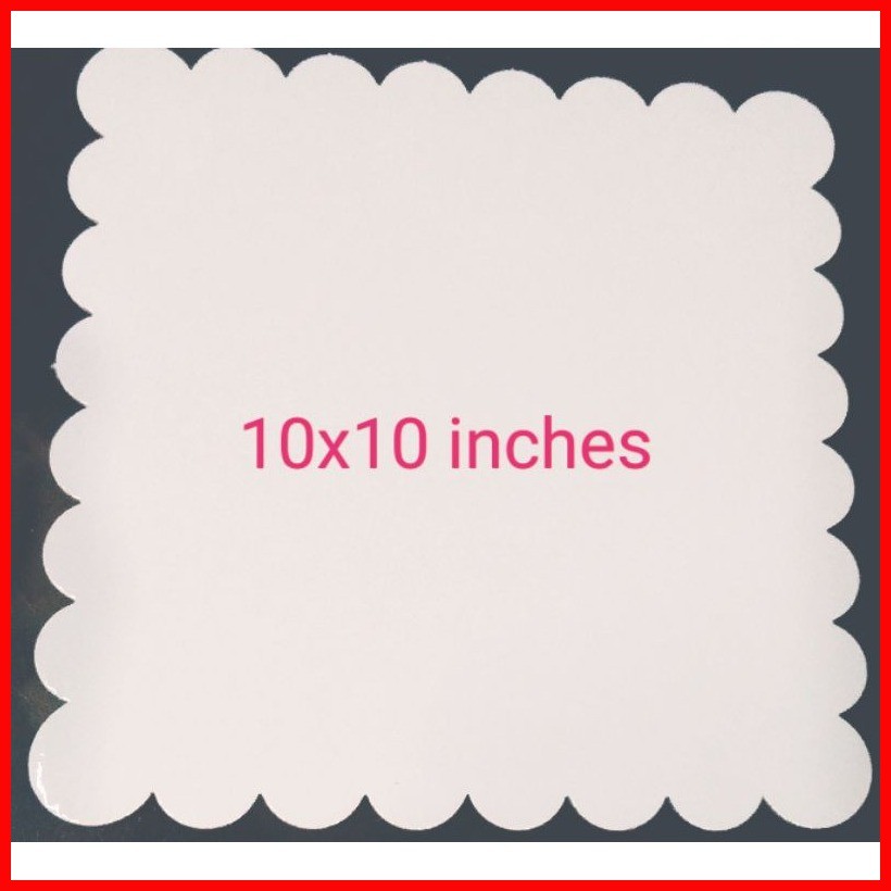 10x10 inches white cake board square(pack of 5) | Shopee Philippines