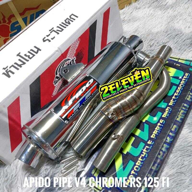 APIDO PIPE V4 CHROME SMASH, 110 CARB,XRM CARB ,RS FI, XRM 125 ,HONDA ...