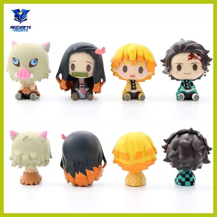 Demon Slayer Kimetsu No Yaiba Chibi Figures Anime Series Tanjiro ...