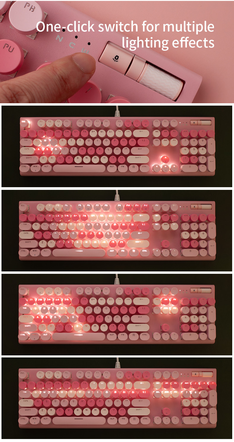 MOFii GEEZER G5 Wired Illuminated Personalized Mechanical Keyboard with ...