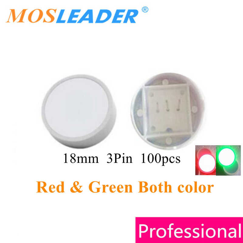 Mosleader 100pcs 18mm 3P Round Flat tube White turn Red and Green ...