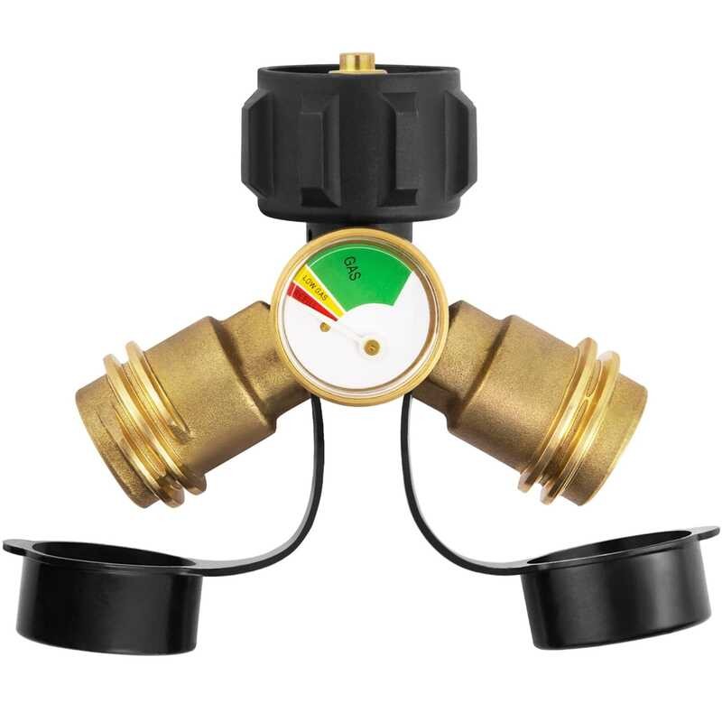 A19 2-Way Propane Y-Splitter Adapter, Low-Pressure Gas Gauge Tee ...