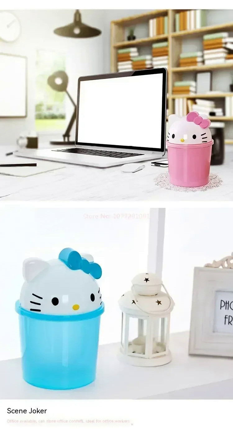 New Cute Hello Kitty Dustbin Trash Can Rubbish Bin Garbage Binsanrio ...