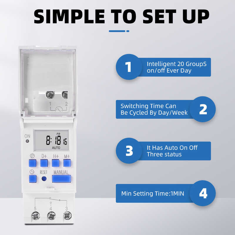 7 Thc15a Days Programmable Digital Timer Switch Relay Control 220v 230v