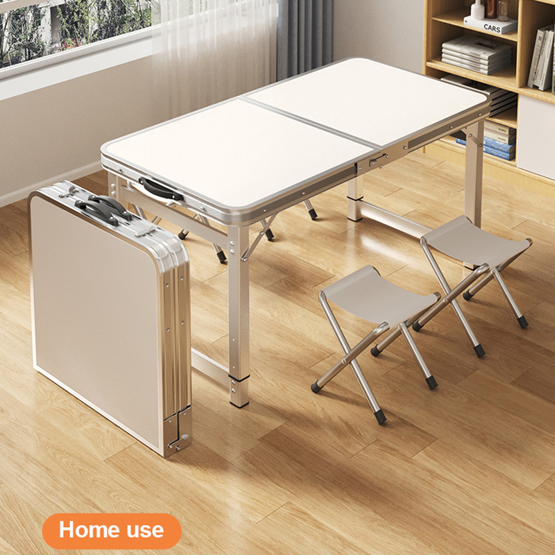 MC&HOME Foldable Table Set Folding Table Height-Adjustable Outdoor ...