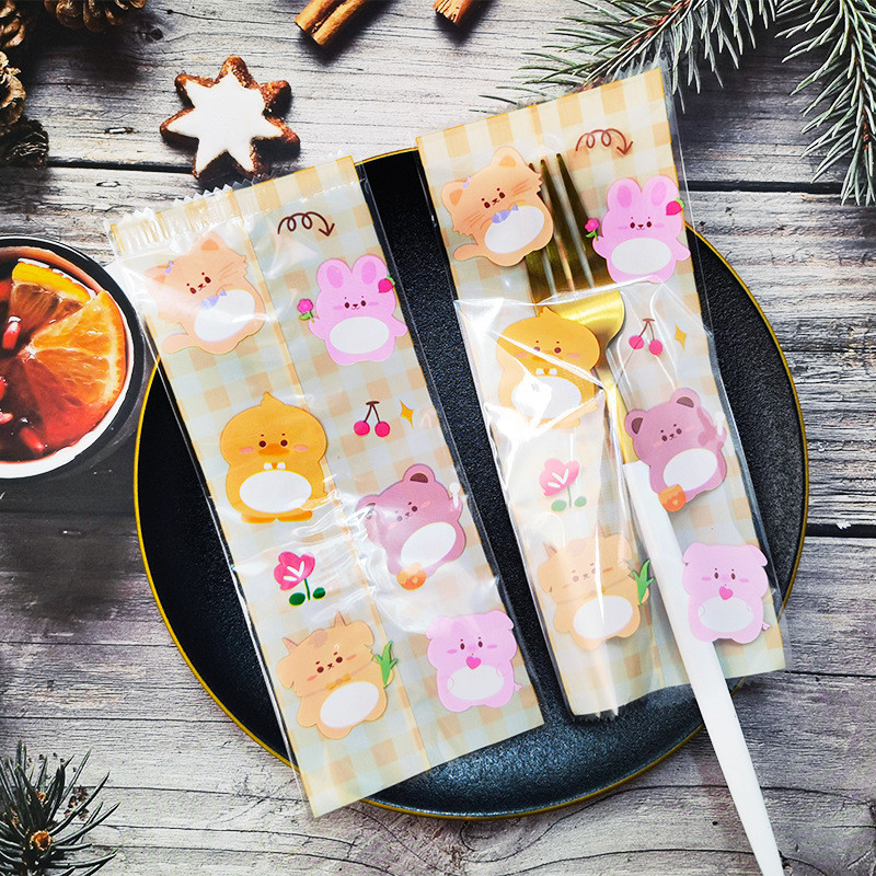 100pcs Cute Graham Bar Packaging 8x19 Ice Cream Plastic Packaging Gold ...