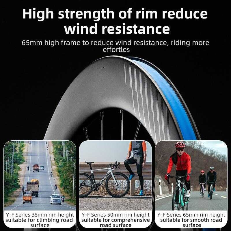 ROCKBROS Bicycle Carbon Wheels Rode Wheelset Quick Release Center Lock ...