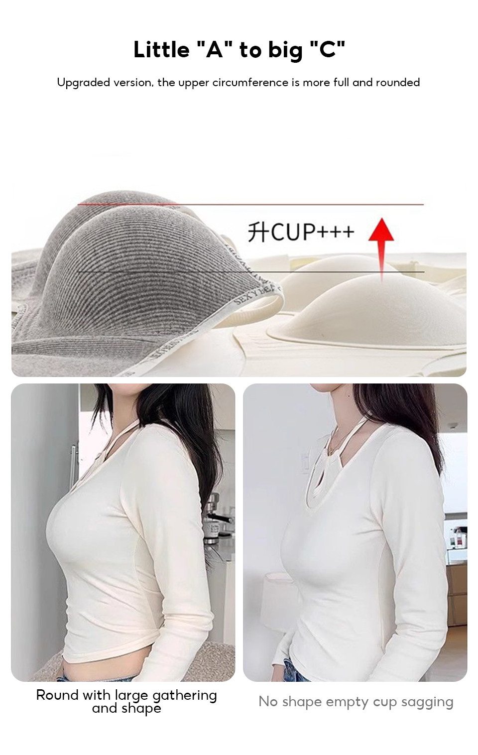 FallSweet Thick Cup Small Chest Bras for Women Seamless Soft Support ...