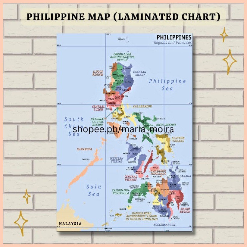 Laminated MAPA NG PILIPINAS Chart | A4 Size | Educational Wall Chart ...
