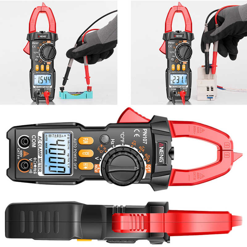 Digital 8 Clamp Meter 600A AC Current Tester 4000 Counts Multimeter AC ...