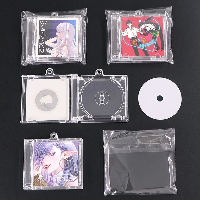 DIY Blank Mini CD Case Keychain Backpack Hanging Decoration Peripheral ...