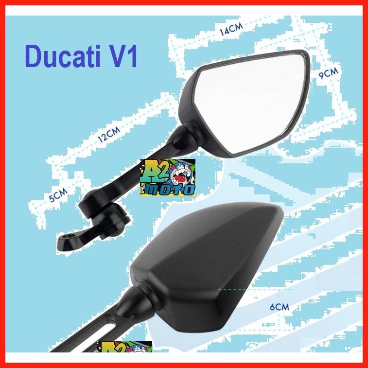 § NEMO DUCATI Side Mirror Universal NMAX V2 V1 Aerox XMAX ADV CLICK ...