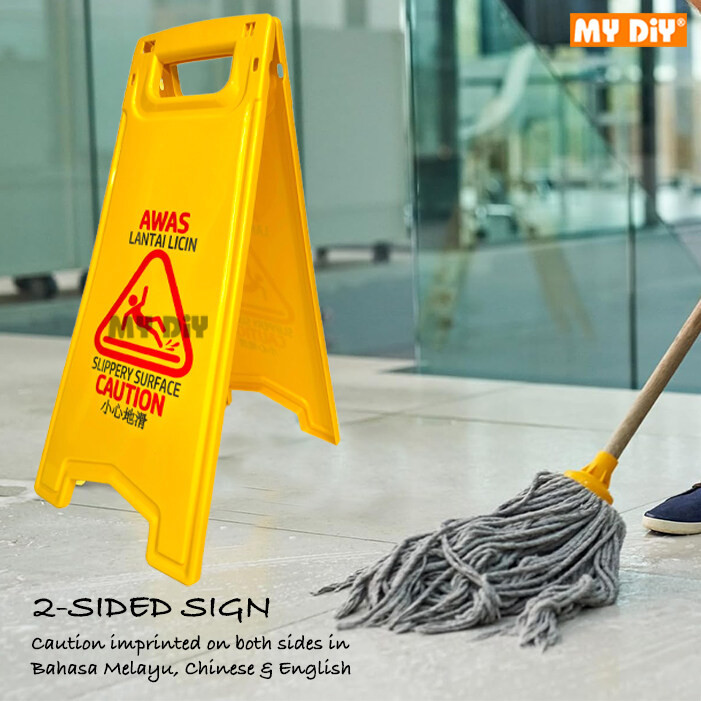 SIGN BOARD STAND FOR SLIPPERY SURFACE WET FLOOR CAUTION SIGN BOARD / NO ...
