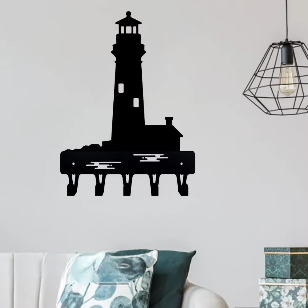 CIFbuy1pc Lighthouse Key Rack Hanger - 6 inch Wide Metal Wall Art for ...