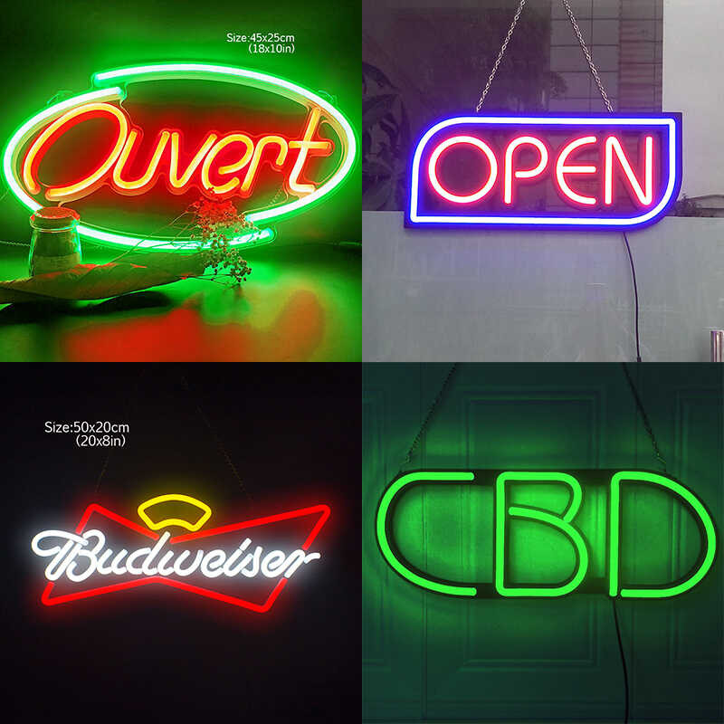 Ouvert Open Sign for Store Shop Bar Window Wall Decoration Led Neon ...