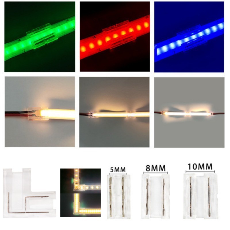 5pcs 2pin 3pin 4pin COB Led Light Strip Wire Connectors 5mm/8mm/10mm ...