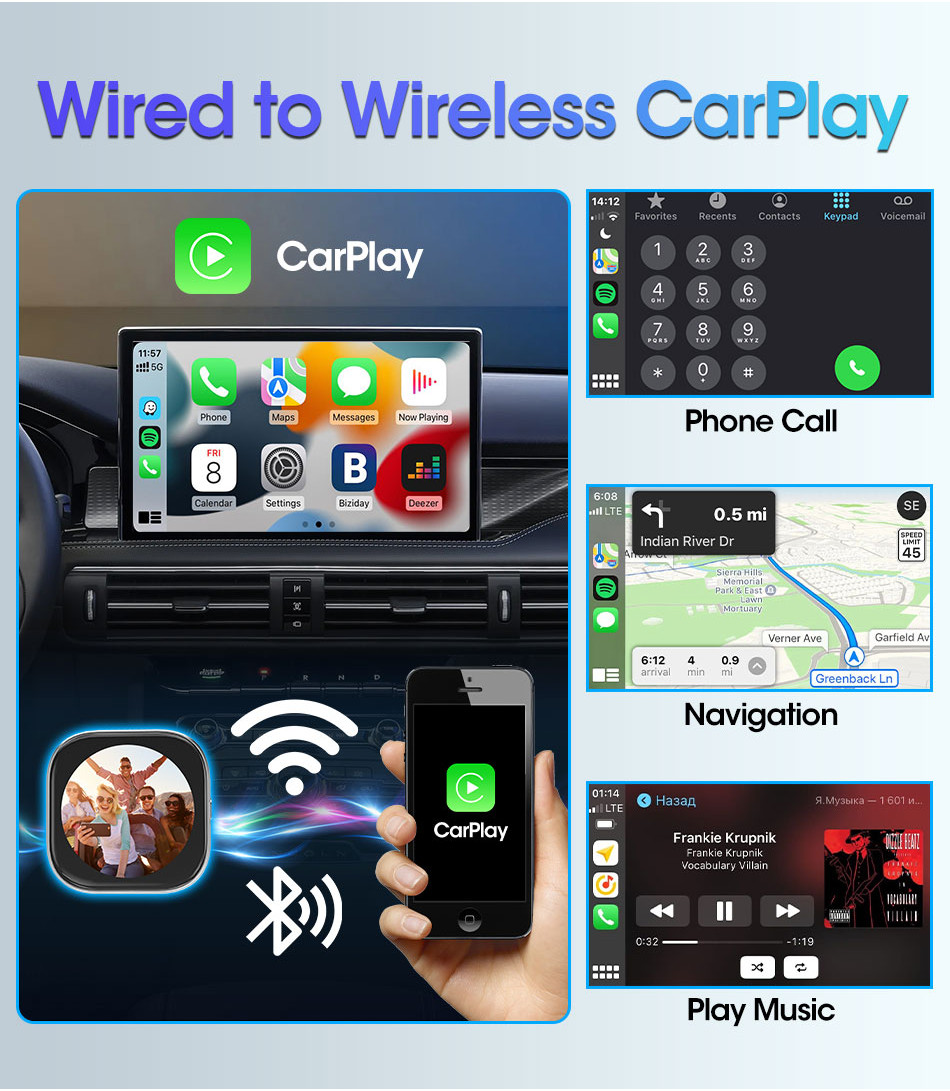 CarPlay Clip Wireless Car Play Adapter Air Outlet Perfume Accessories ...