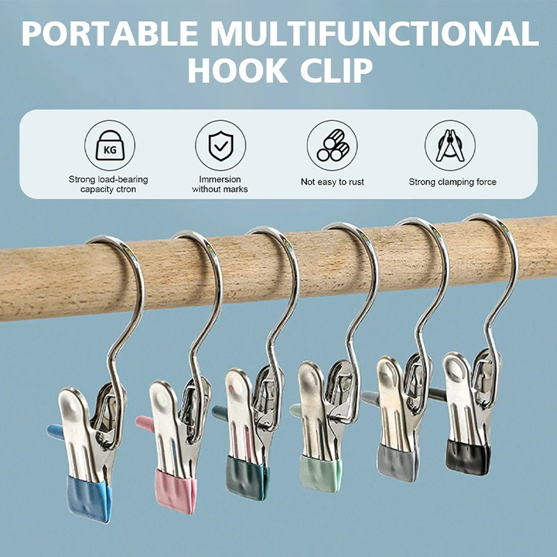 30Pcs Stainless Steel Anti-slip Clip Single Hanger With Clips Closet ...