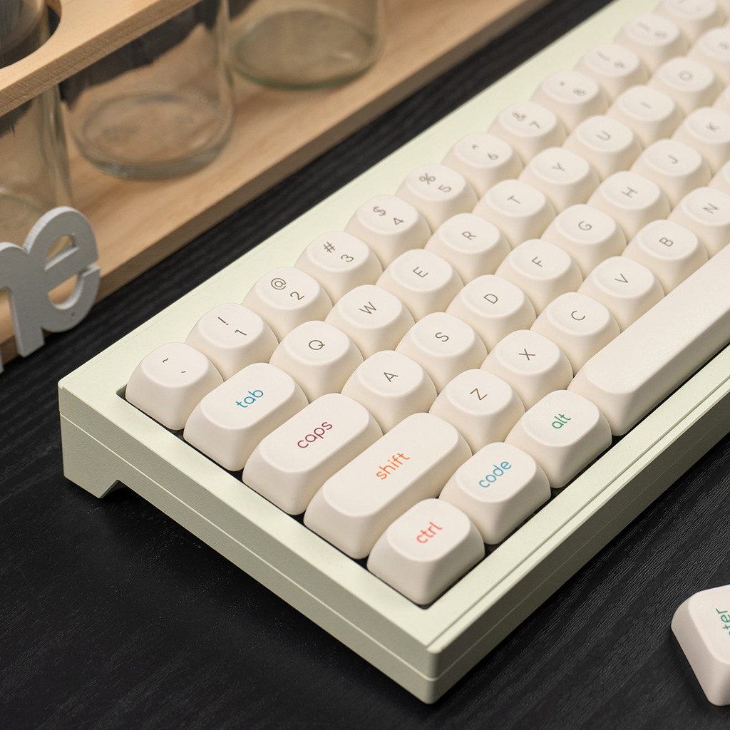 Yogurt keycaps Off-white MOA Profile cute Round PBT keycap set for ...