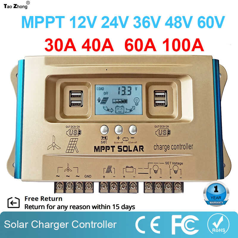 30a 40a 60a 100a Wind Solar Hybrid Controller Dual Usb Charge Wind 7287
