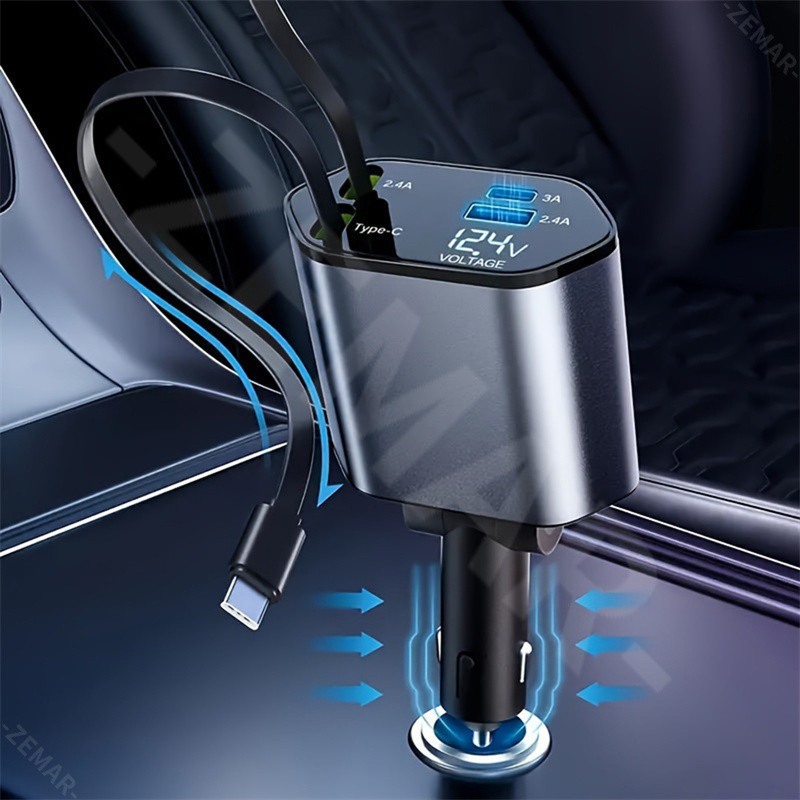 4 in 1 Ford Car Charger Super Fast Charging Universal USB Type-C IOS ...