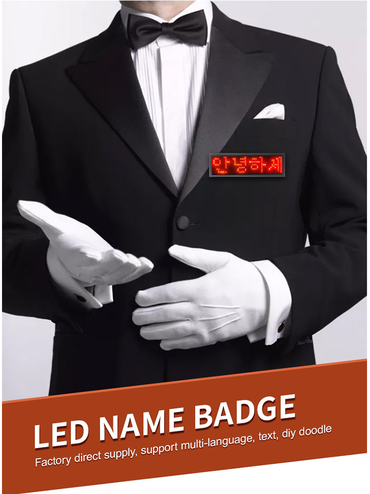 Bluetooth Smart APP Control LED Name Badge Luminous Flashing Light Up ...