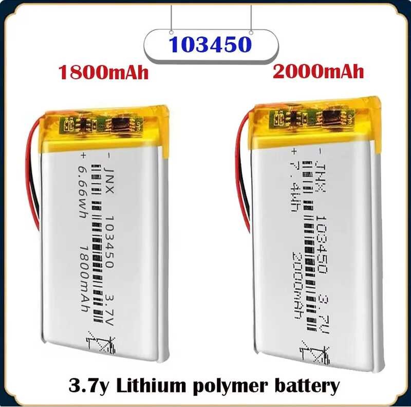 103450 3.7V 1800Mah2000mahlithium Polymer Rechargeable Battery Jst PH ...