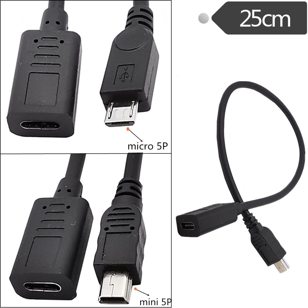 Mini Male/micro Male to Type-c Female Data Charging Adapter Cable ...