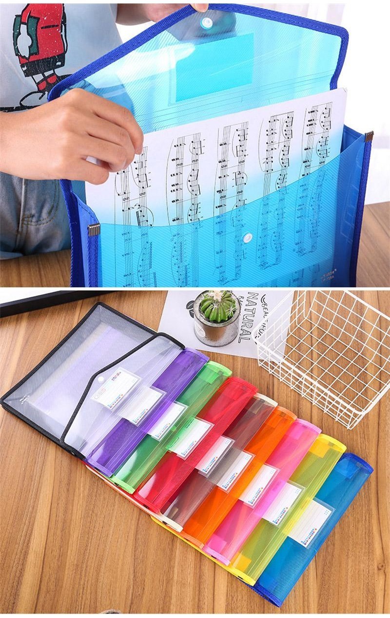 A3 / A4 / A5 / FC Horizontal Color Organ Bag Office Test Paper Storage ...
