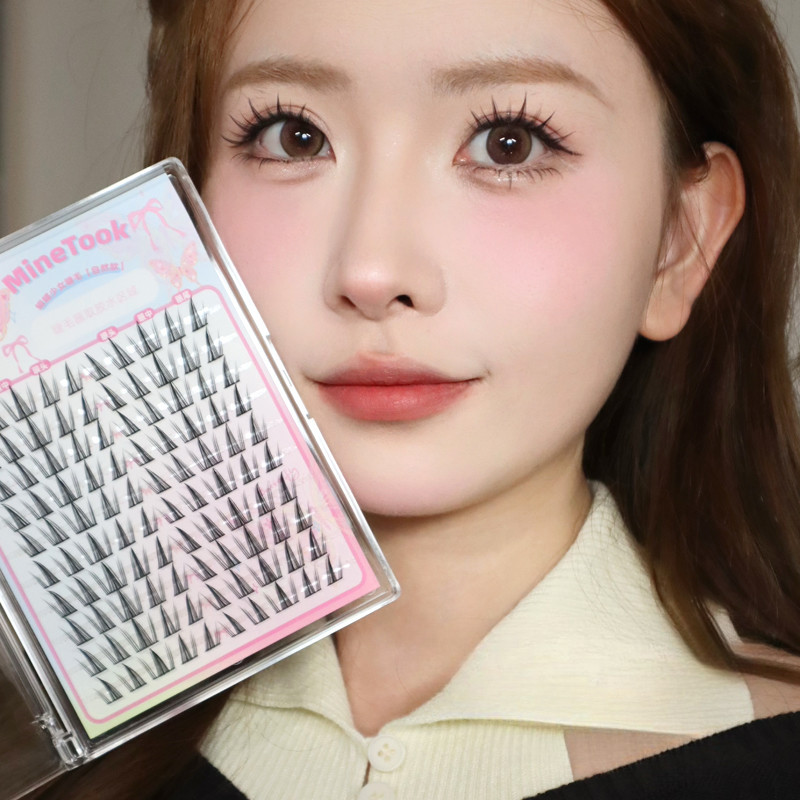 MINETOOK False Eyelashes Butterfly Girl Eyelashes Segmented Single ...