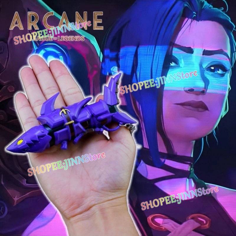 - JINN - League of Legends Arcane JINX Fishbones Blaster Keychain JINX ...
