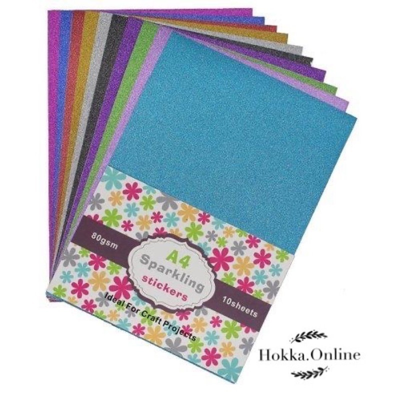☑ ♂ ♞HOKKA Sparkling Stickers A4 80GSM (10 Sheets) 20cm*30cm 163-830 ...