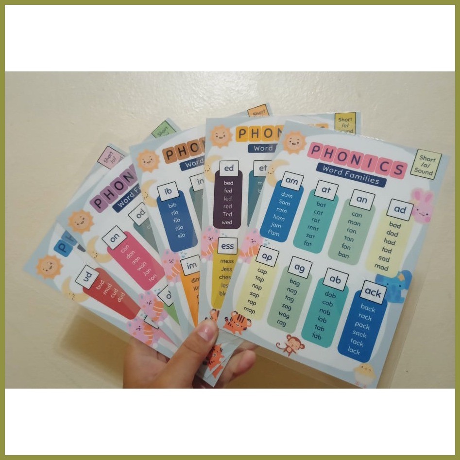 ♒ WORD LIST PHONICS FAMILIES reading flashcards Short and Long vowels ...