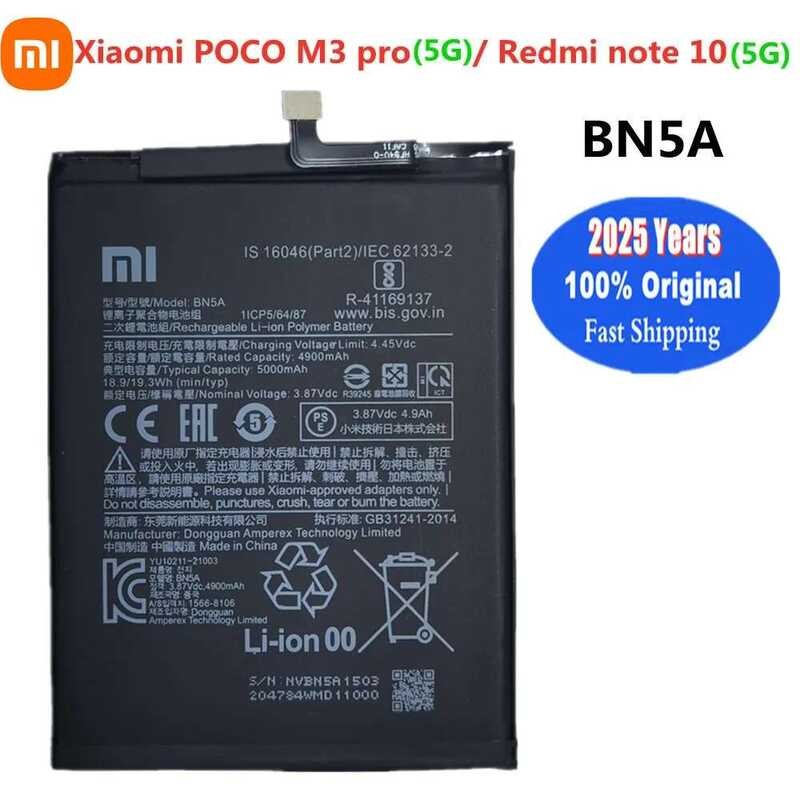 2025 Years 5000Mah Xiao Mi 100% Original Bn5a Battery For Xiaomi Redmi ...