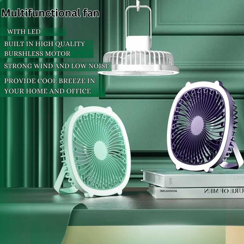 Portable Rechargeable Mini Electric Fan With LED Light MINI Ground Or ...