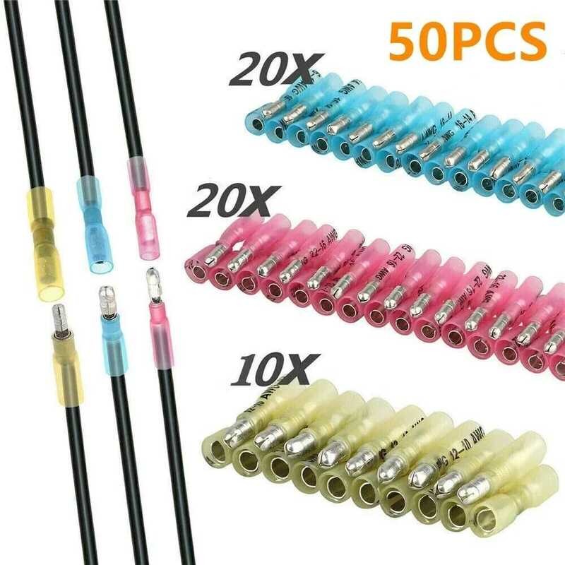 F1 2 8D 2 50Pcs Heat Shrink Bullet Terminal Female Male Electrical Wire ...
