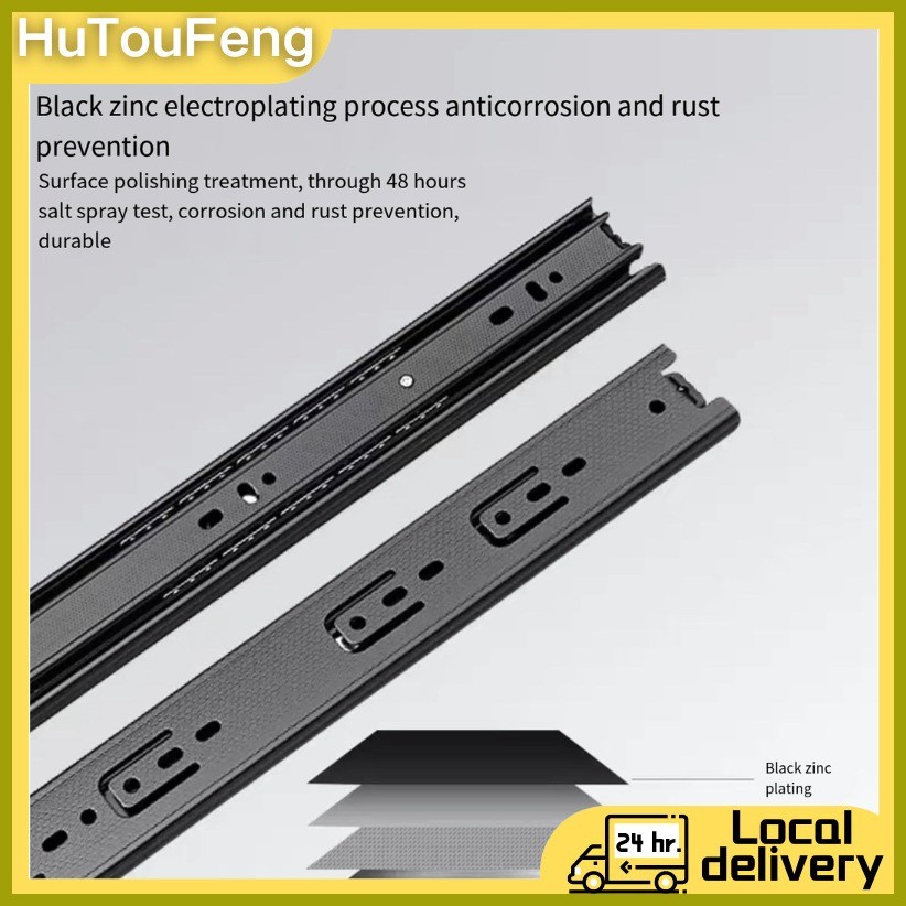 （Soft Closing） Drawer Slide Three-section Rail Drawer slides Soft Close ...
