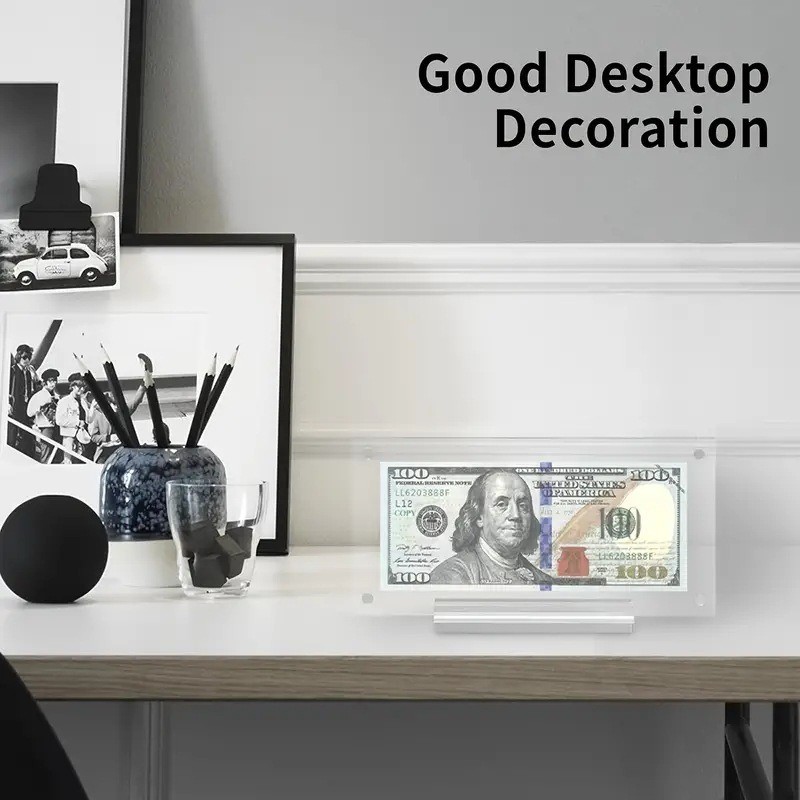 Transparent Transparent Acrylic Dollar Banknote Display Frame Household ...
