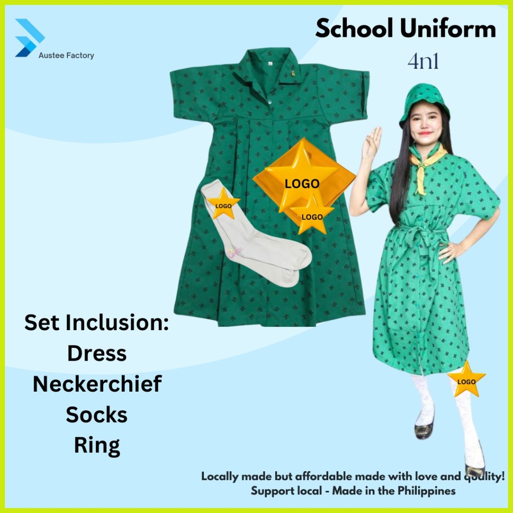 Austeen Type A And Type B School Uniform Set Girl Scout | Shopee ...