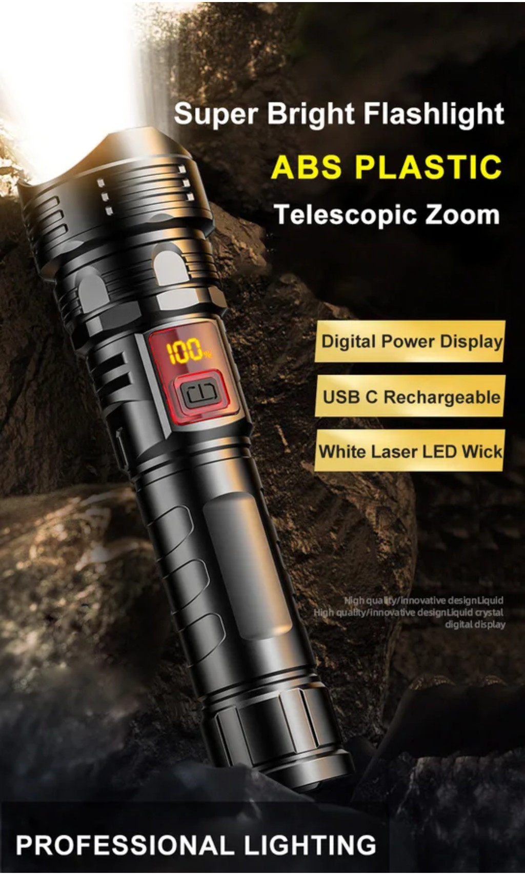 New Outdoor Strong Light Led Zoom Flashlights White Led High Power ...