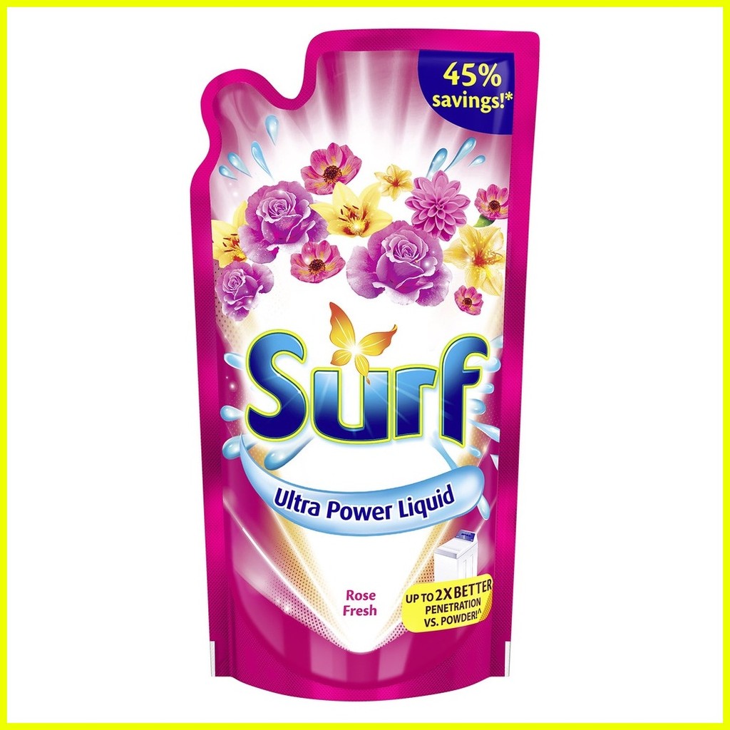 ♒ Surf Liquid Detergent Rose Fresh Pouch 900ml and FREE Surf Fabric ...