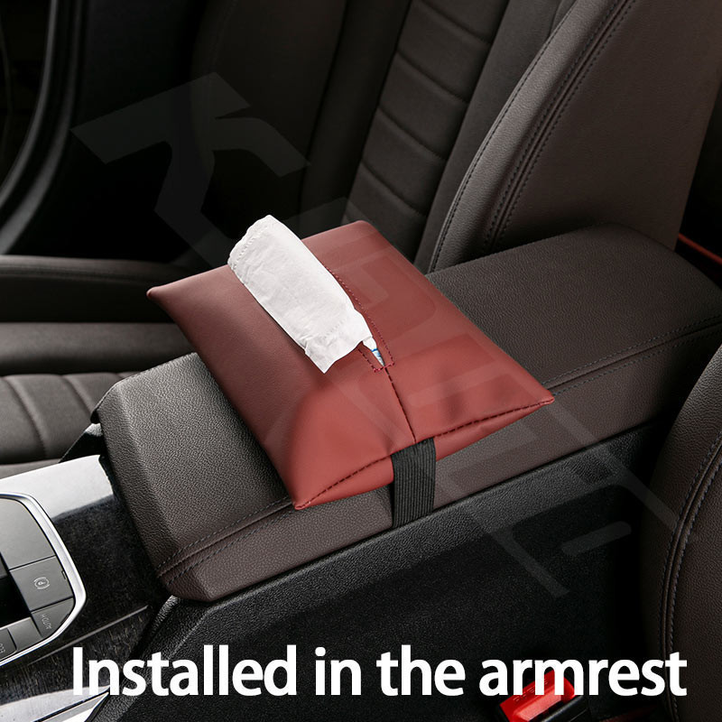 1/2pcs Mitsubishi Attrage Car Tissue Box Holder Nappa Leather Car ...