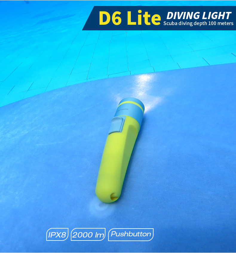 Professional Diving Flashlight IP68 Waterproof Magnetic Charging System ...